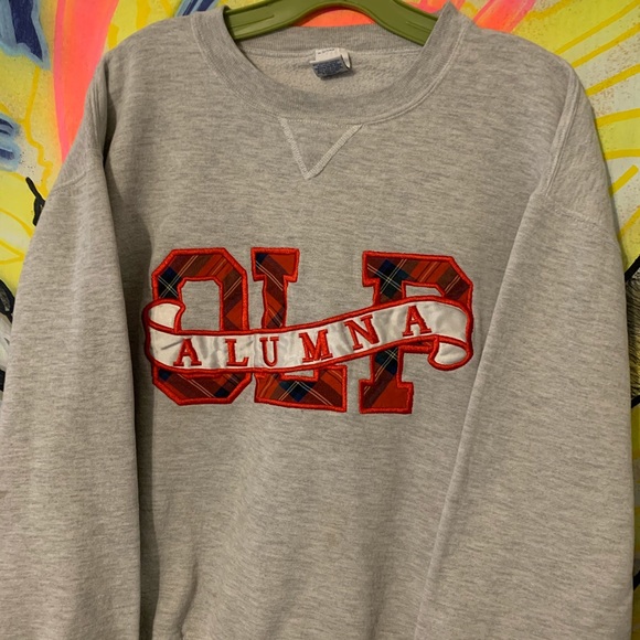 Russell Athletic | Shirts | Vintage Olp Alumna Plaid Spellout Patch ...
